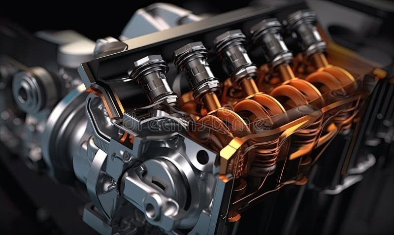 Close-Up of Vehicle Engine Revealing Mechanical Components Stock ...