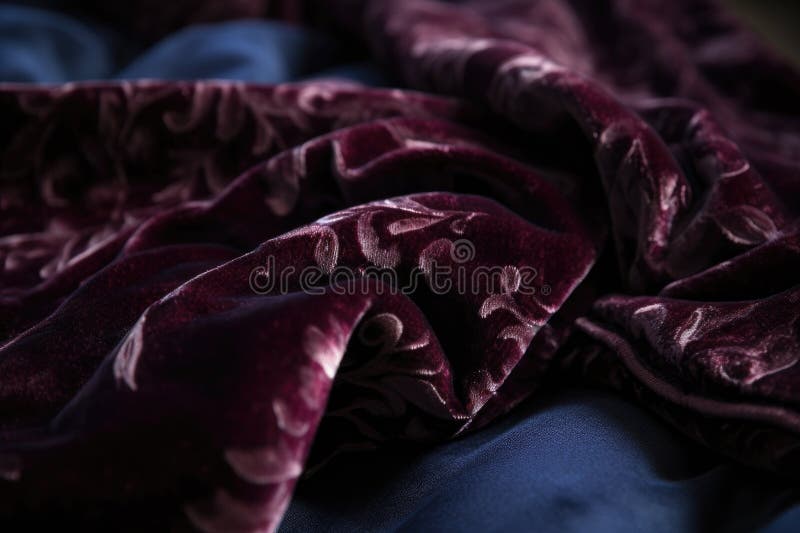 Close-up of Velvet Fabric with Rich, Velvety Texture Stock Illustration ...