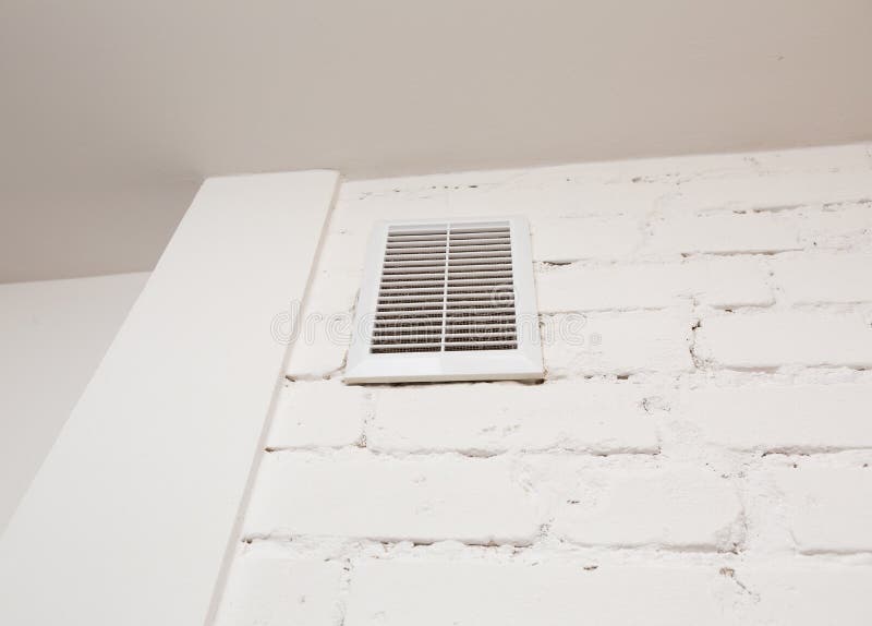 Close Up of Vent on the White Wall Stock Image - Image of grid, outflow ...