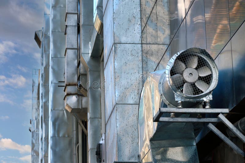 Close-up of the Ventilation and Air Conditioning System of a Commercial ...