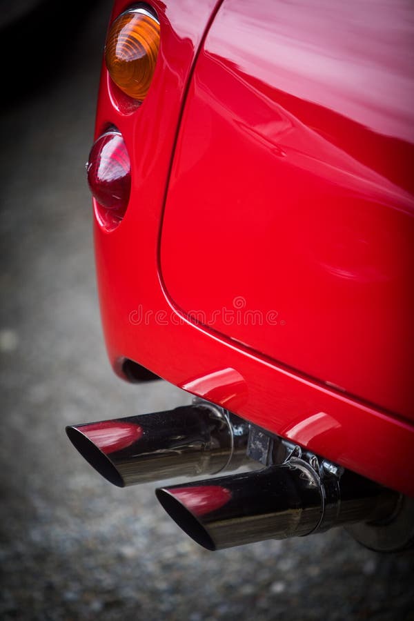 Red Tail Light of a Classical Vintage Car Stock Photo - Image of ...