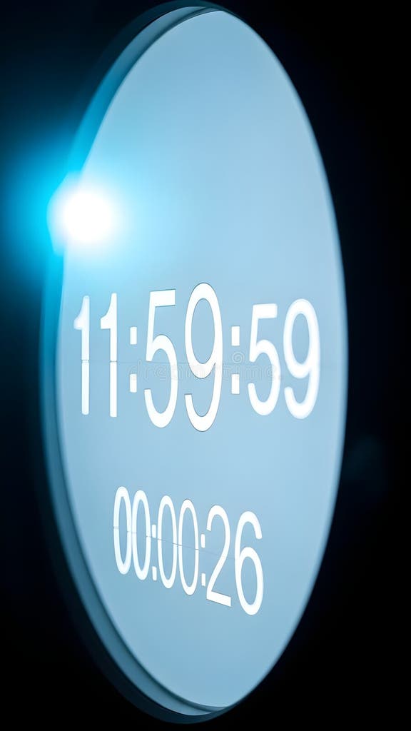 Digital Clock Countdown Timer Displaying 11:59:59 To 00:00:26 Stock ...