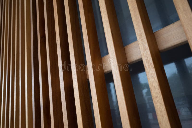 Close Up of Vertical Wooden Stripes As a Front Shop Cladding Stock ...