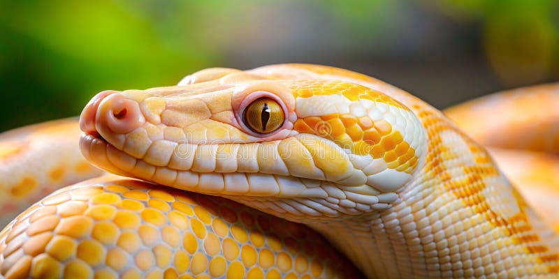 Close Up of a Very Cute Albino Tiger Head Python AI-Generated Content ...