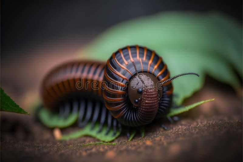 A Close Up of a Very Cute Looking Insect on a Leafy Surface with a ...