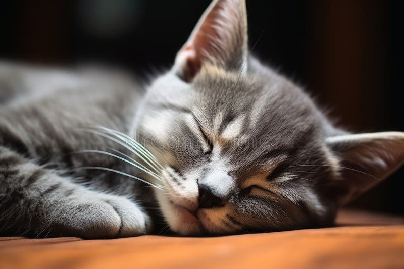 Close Up of Very Cute Sleeping Cats Stock Illustration - Illustration ...