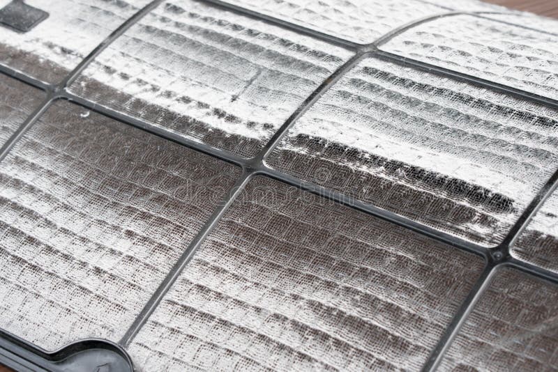 Close Up of Very Dirty Air Conditioner Filter with a Lot of Dust Stock ...