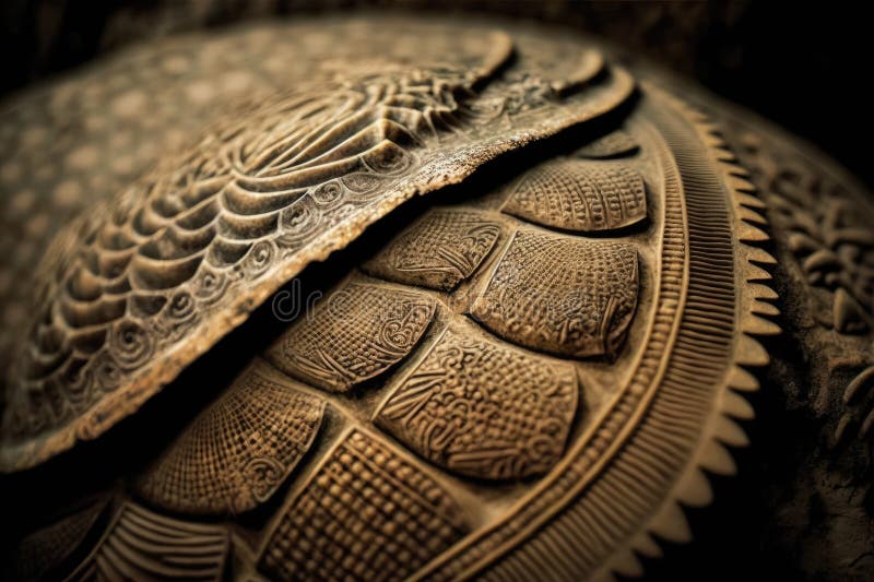 Close-up of Very Old Turtle S Shell, with Intricate Patterns and ...