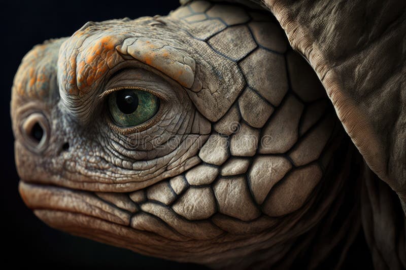 Close-up of Very Old Turtle S Wrinkly Head and Shell Stock Illustration ...
