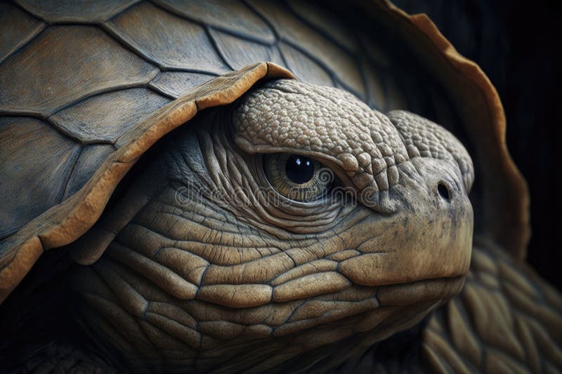 Close-up of Very Old Turtle S Wrinkly Skin and Leathery Shell Stock ...