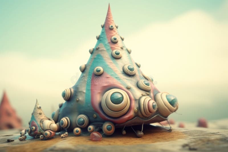 A Close Up of a Very Strange Looking Surreal Cone Tower Stock ... A Close Up of a Very Strange Looking Surreal Cone Tower Stock ...