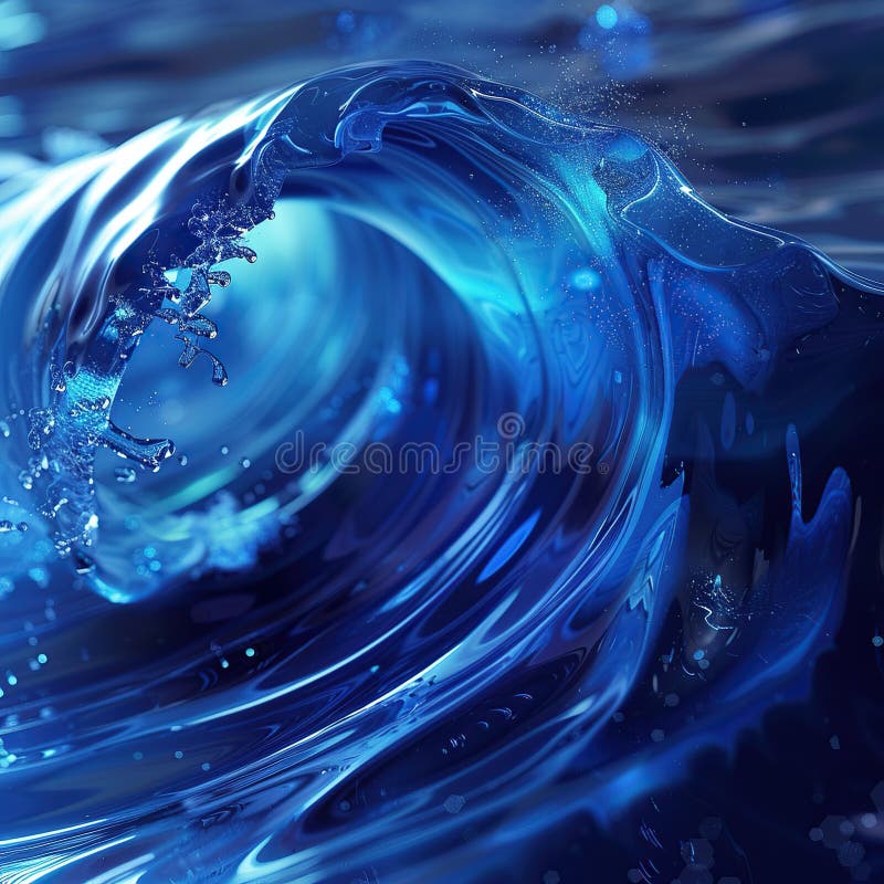 Close-up of a Vibrant Blue Wave, Showcasing Its Texture and Movement ...