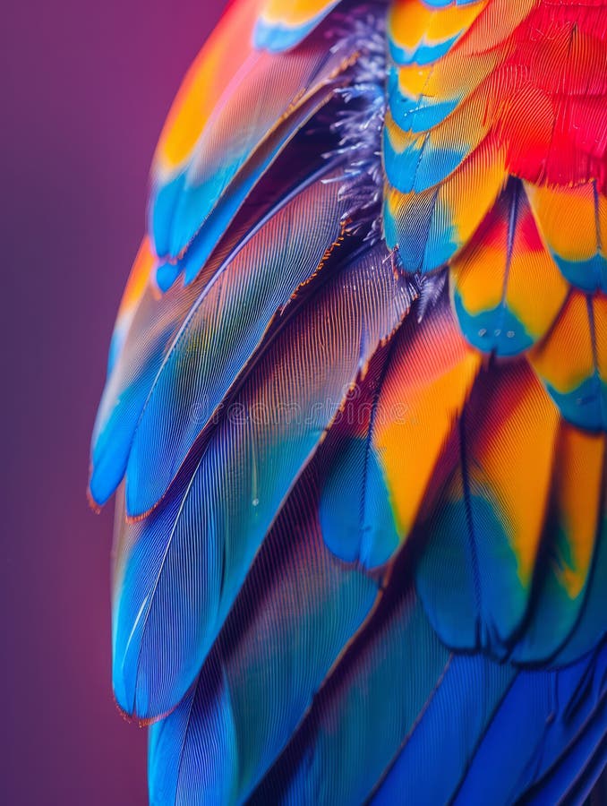 Close-up of Vibrant and Colorful Parrot Feathers. Stock Photo - Image ...