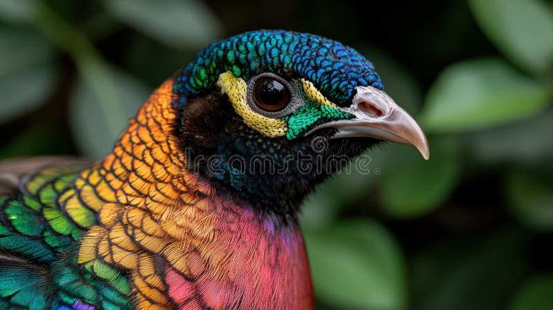 Close-up of a Vibrant, Colorful Pheasant Stock Illustration ...
