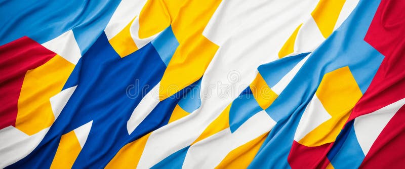 Close-up of Vibrant Fabric with Overlapping Flag-like Elements Stock ...