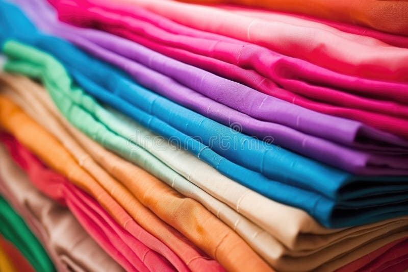 Close-up of Vibrant Fabric Swatches Stock Illustration - Illustration ...