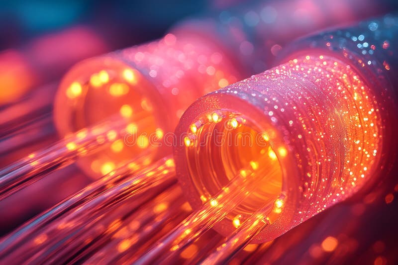 Futuristic Fiber Optic Cables with Glowing Lights for Technology and ...