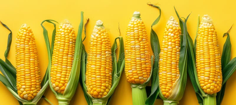 Close Up of Vibrant Fresh Sweet Corn Background with Golden Kernels for ...