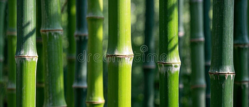 Close Up of Vibrant Green Bamboo Stalks in Natural Light Showing ...