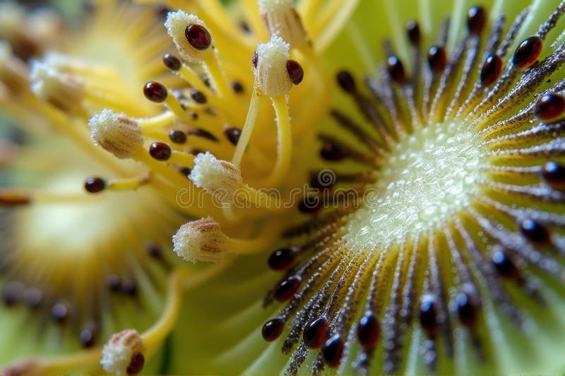 Close-up of Vibrant Kiwi Fruit with Detailed Seeds and Texture Stock ...