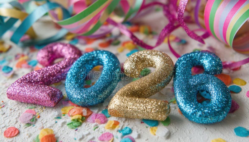 Close-up of Vibrant Multicolored Confetti Scattered on a Smooth White ...
