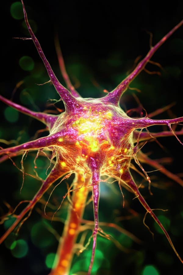 Close-up of Vibrant Neural Network Structure in Luminous Colors Stock ...