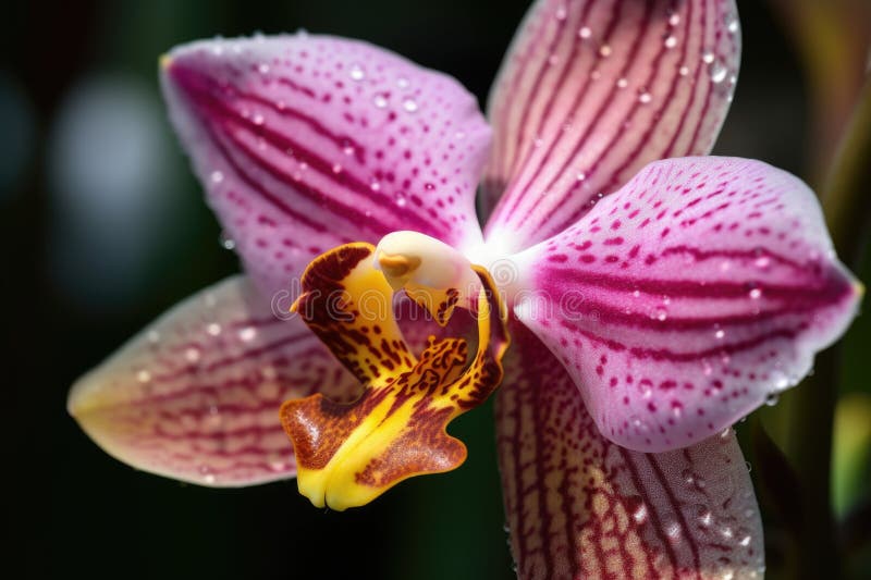 Close-up of Vibrant Orchid, with Its Petals and Pollen in Full Bloom ...