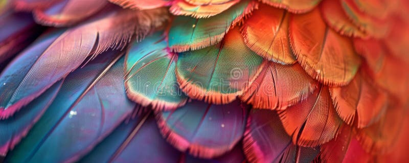 Close-up of Vibrant Parrot Feathers in Rich Colors Stock Image - Image ...
