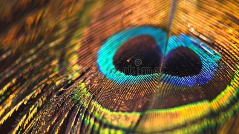 Close-up of a Vibrant Peacock Feather Stock Photo - Image of beauty ...