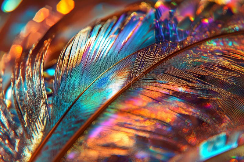 Close-up of Vibrant Peacock Feathers Showcasing Iridescent Colors and ...