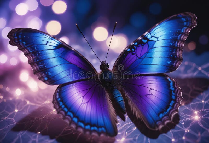 A Close-up of a Vibrant Purple Butterfly Stock Illustration ...