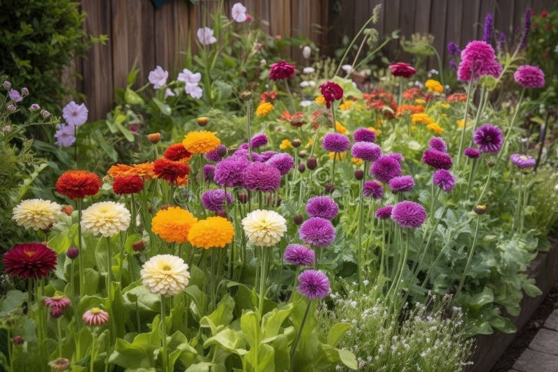 Close-up of Vibrant Spring Garden, Bursting with New Life Stock Photo ...
