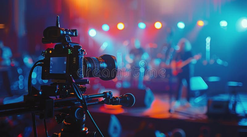 Close Up of a Video Camera Recording a Live Performance on Stage Stock ...