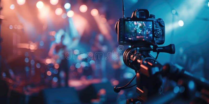 Close Up of a Video Camera on a Tripod, Suitable for Filmmaking ...