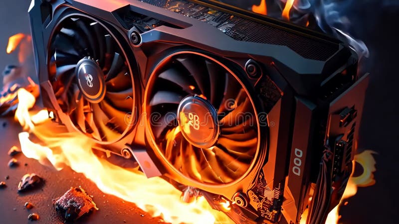 A Close Up of a Video Card on Fire Stock Video - Video of fire, effects ...