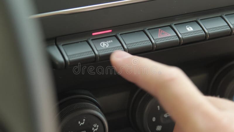 Driver Operating Start-stop Button in Car Stock Footage - Video of ...