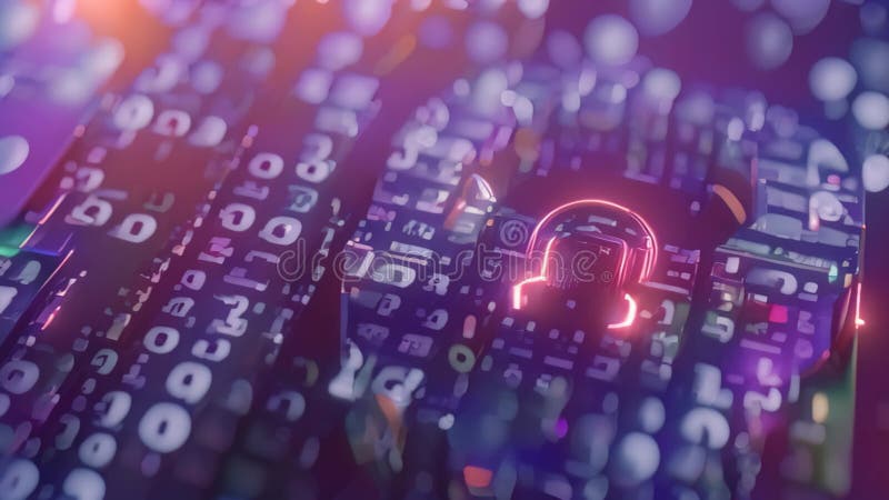 A Close-up Video Showcasing a Lock Symbol on a Computer Screen, Which ...