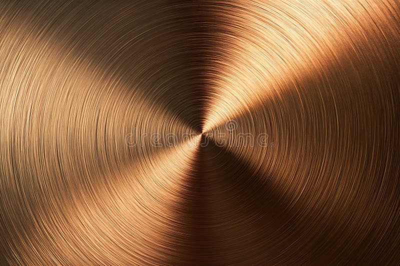 Close-up View of Abstract Copper Metal Texture with Radiating Lines and ...