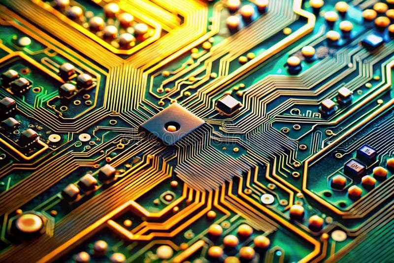 Close Up View of the Abstract Microcircuit Stock Illustration ...