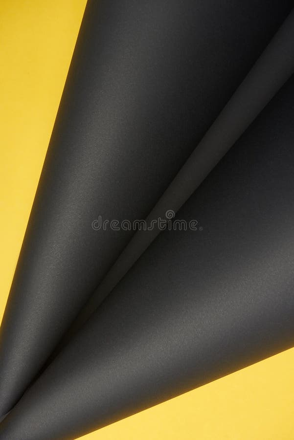 Close-up View of Abstract Yellow and Black Paper Stock Photo - Image of ...