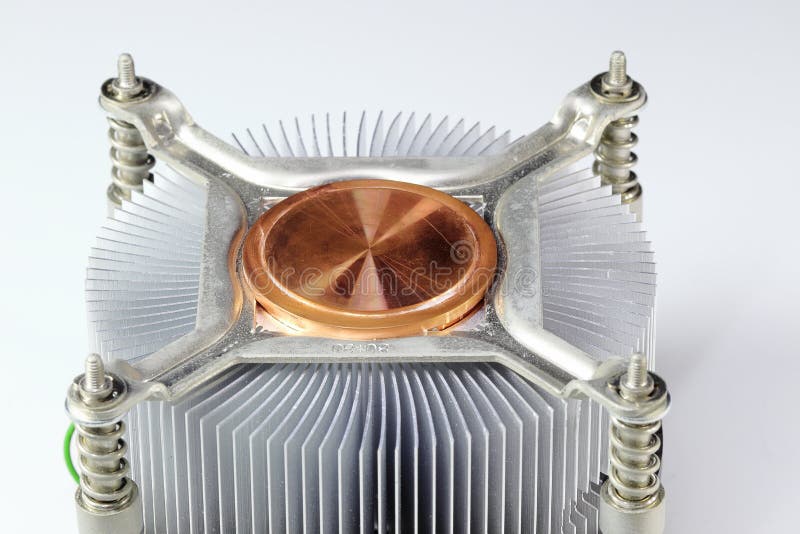 A Close Up View of Passive CPU Cooler with the Aluminum Fin and Copper ...