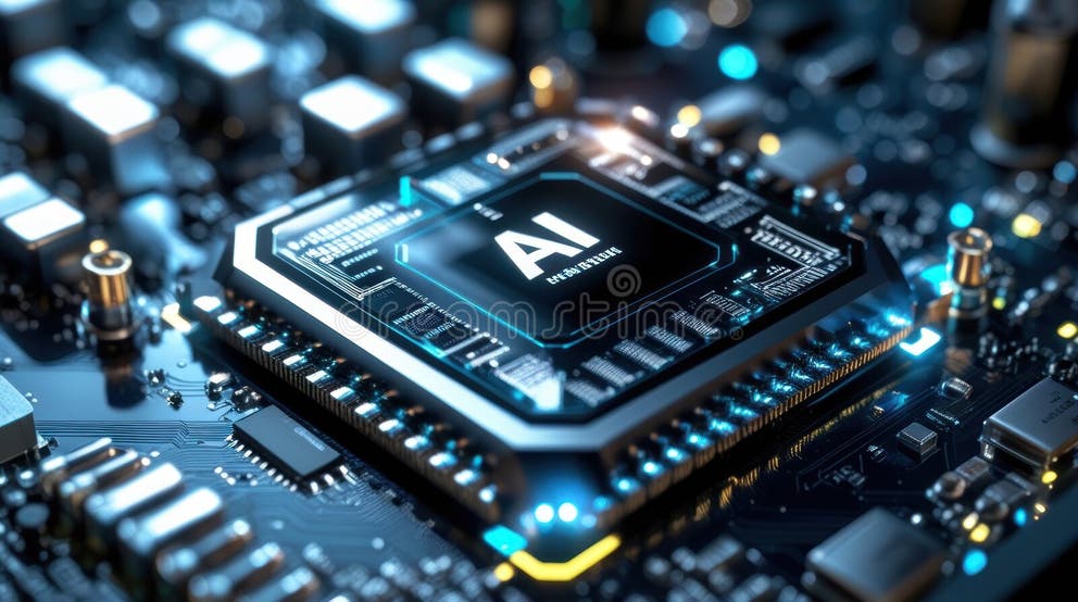 Advanced AI Chip on Circuit Board: High-Tech Microprocessor for ...