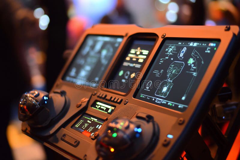 Close-up View of an Advanced Drone Controller with Multiple Digital ...