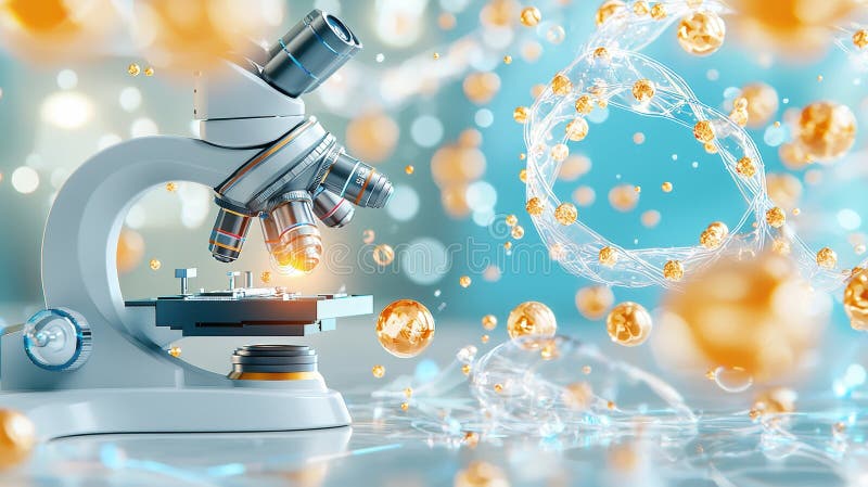 Advanced Microscope with Scientific Elements in Focus Stock ...