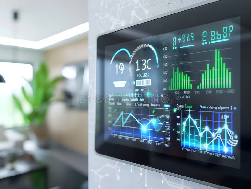AI-Driven Smart Thermostat Interface in a Modern Home Stock ...