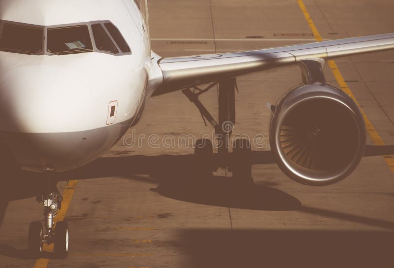 Close-up view of airplane. stock image. Image of tarmac - 89743675
