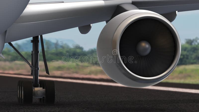 Close Up View of Airplane Jet Engine on Runway Stock Video - Video of ...