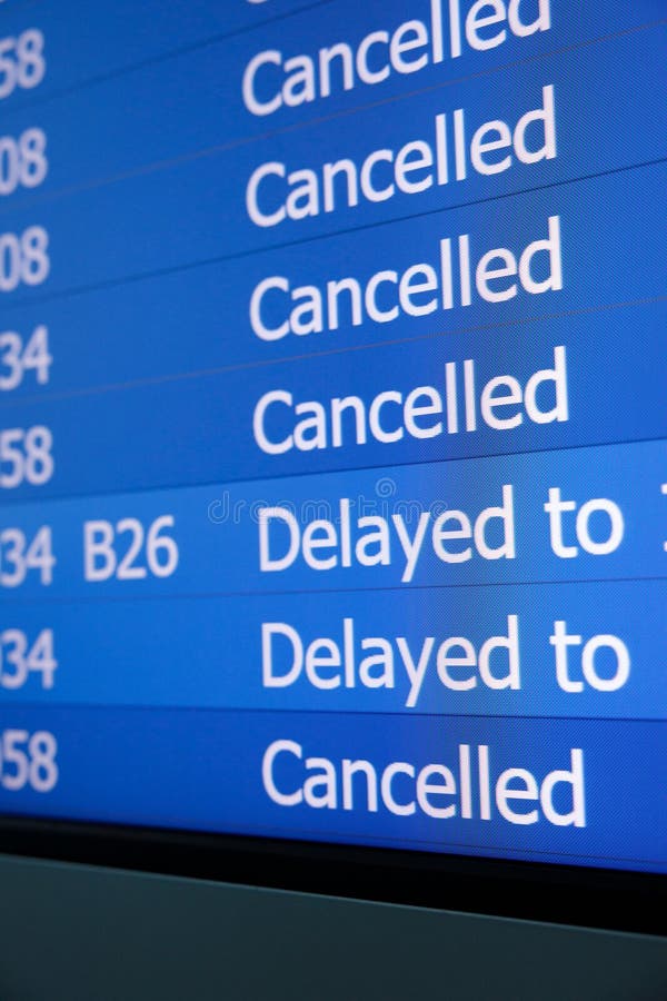 Close-up View of Airport Flight Information Display Showing Multiple ...