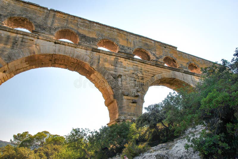 Close-up View of Ancient Roman Aqueduct Arches Stock Photo - Image of ...
