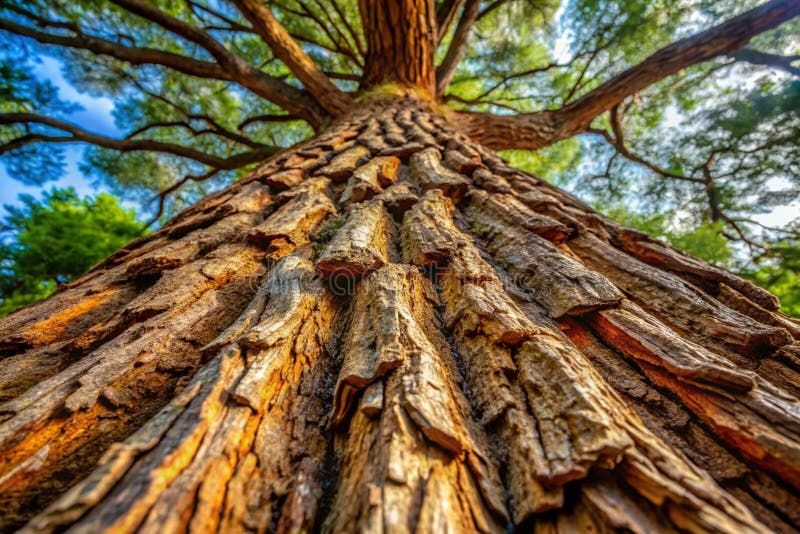 Close Up View of an Ancient Tree Trunk with Detailed Bark Texture and ...